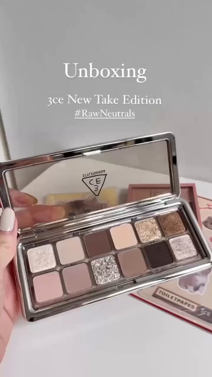 #分享 韓系跩酷妝🩶3CE 12色眼影盤 Raw Neutrals（有試色影片） - 美妝板 | Dcard
