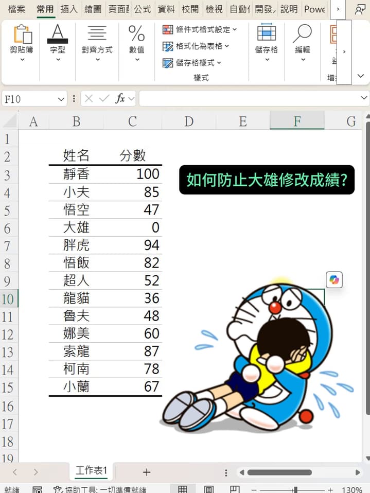 大雄想偷改成績，竟然被EXCEL發現了? - 效率職人 (@gary79205) | Dcard
